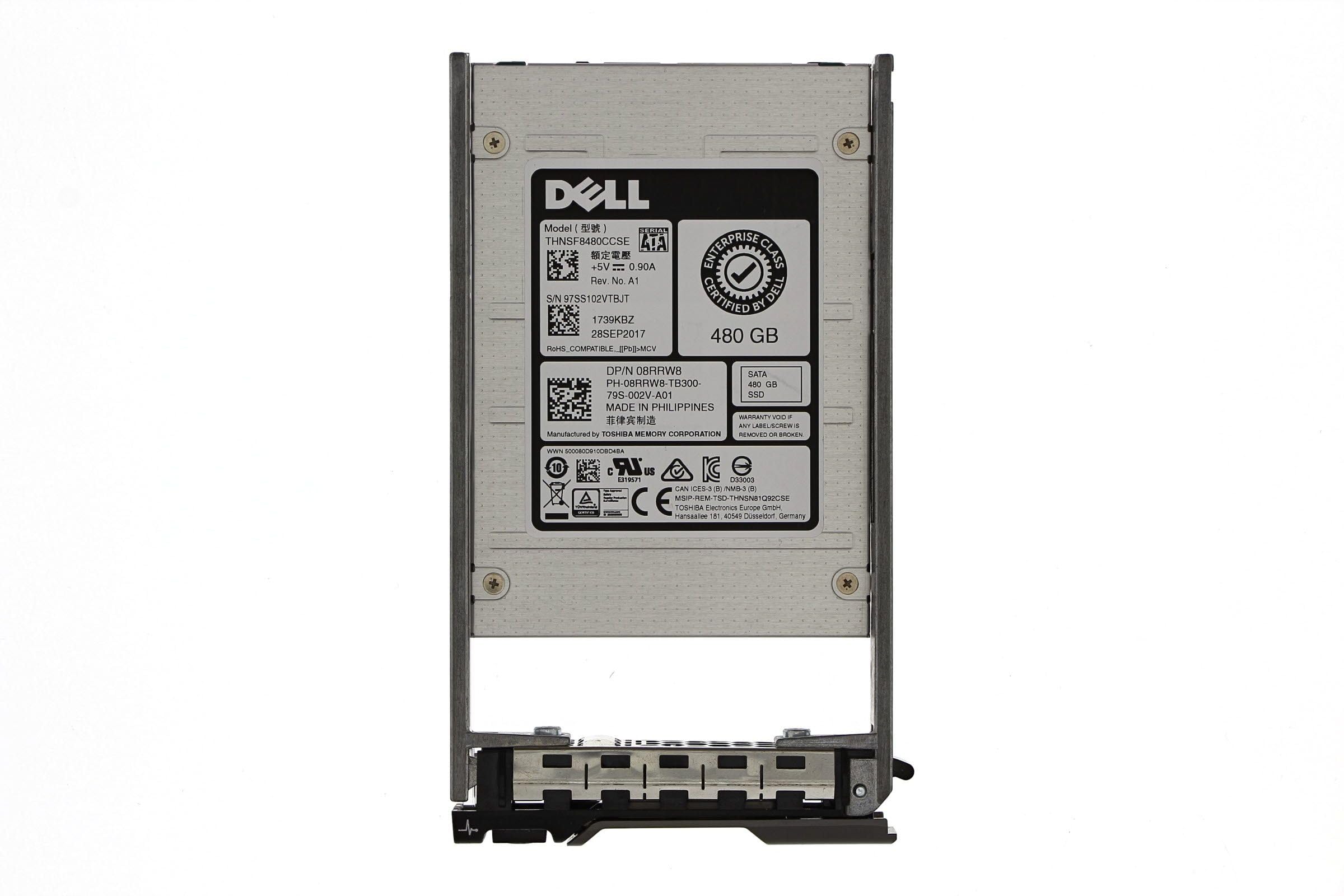 Toshiba 480GB SSD 2.5" 6Gb/s SATA Solid State Drive Model: THNSF8480CCSE DP/N: 8RRW8
