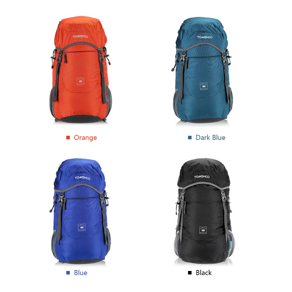 TOMSHOO 40L Ultra Lightweight Backpack Waterproof Backpack Nylon Backpack Foldable Outdoor Backpack for Hiking/camping/Cycling