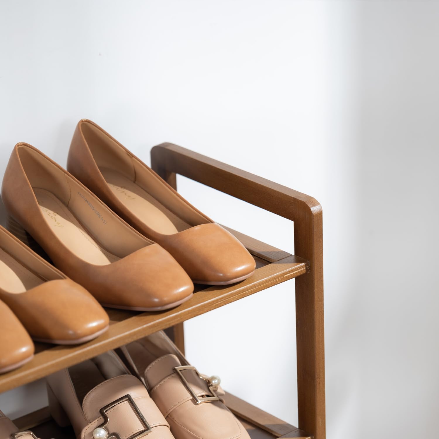 SOBIBO 4 Tier Shoe Rack, Bamboo Bench with Seat, Space-Saving Shoe Shelf, Entryway Storage, 40.94"