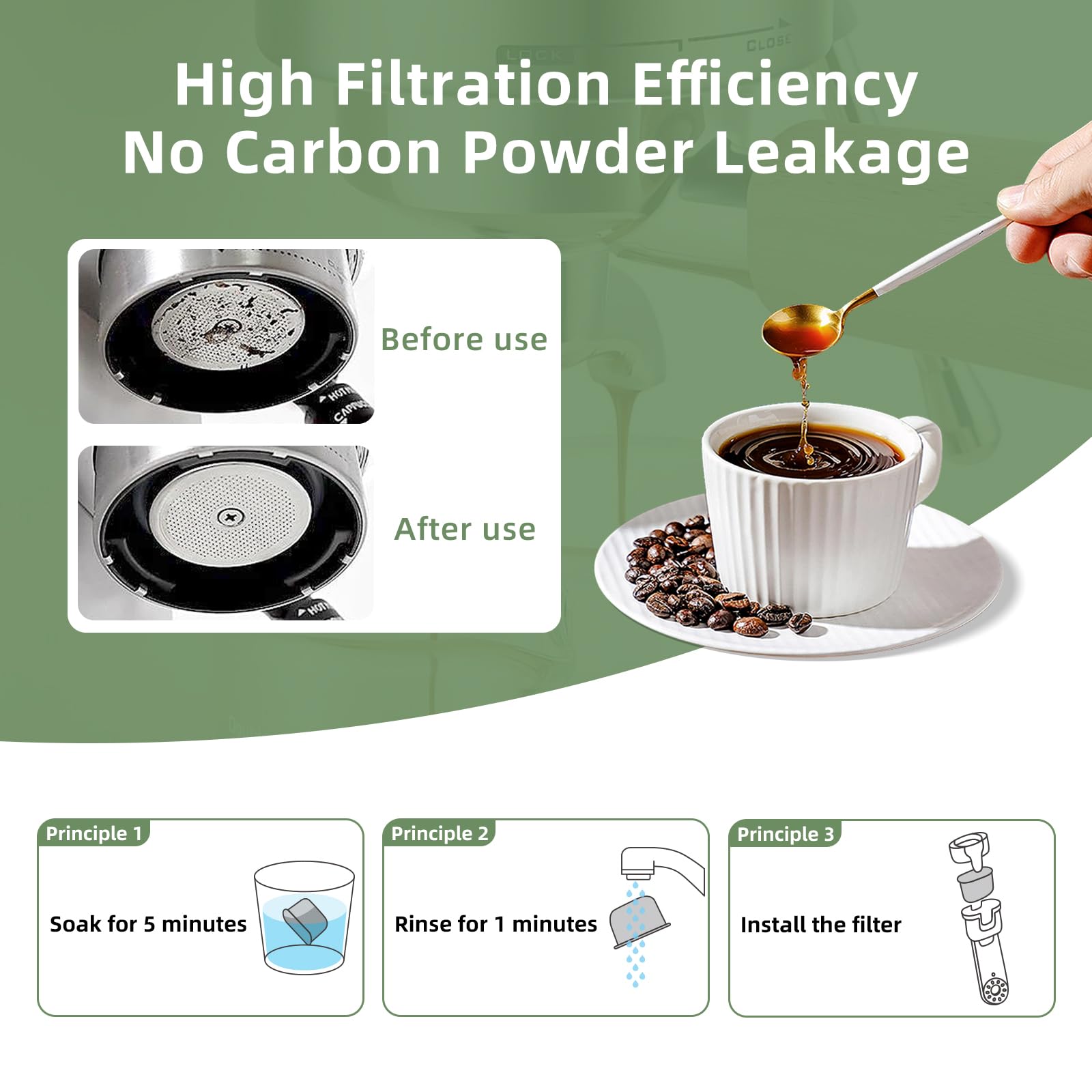 SySrion 2-Pack Charcoal Water Filters Compatible with Breville BWF100 Machines, Breville Espresso Machine Water Filter Replacements, Trial Installation