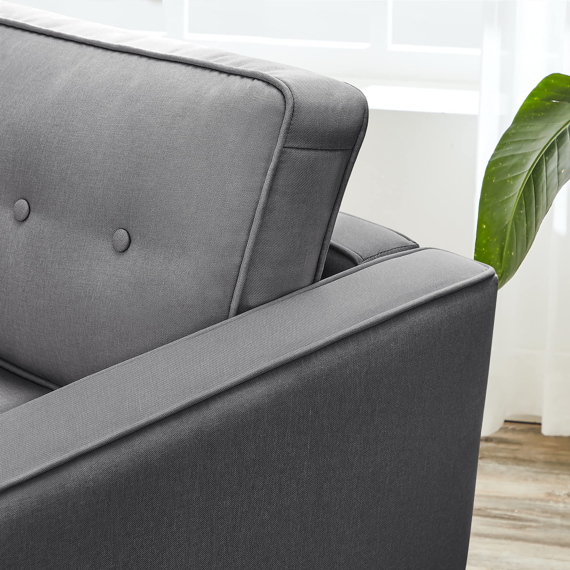 VASAGLE Accent Chair with Upholstered Cushion, Solid Wood Legs, for Living, Dining Room, Office, 31.5 x 31.5 x 30.7 Inches, Gray