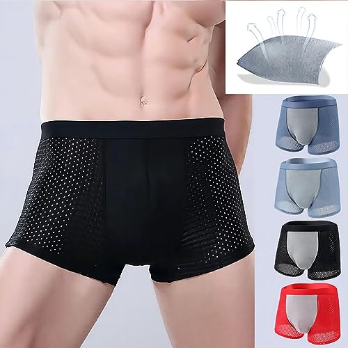 YSGBYSG Nylon Ice Silk Breathable Men's Underwear, Seamless Butt Lifter Hip Enhancer Shaper Briefs, Butt Booster Underwear (XL, blue+black)