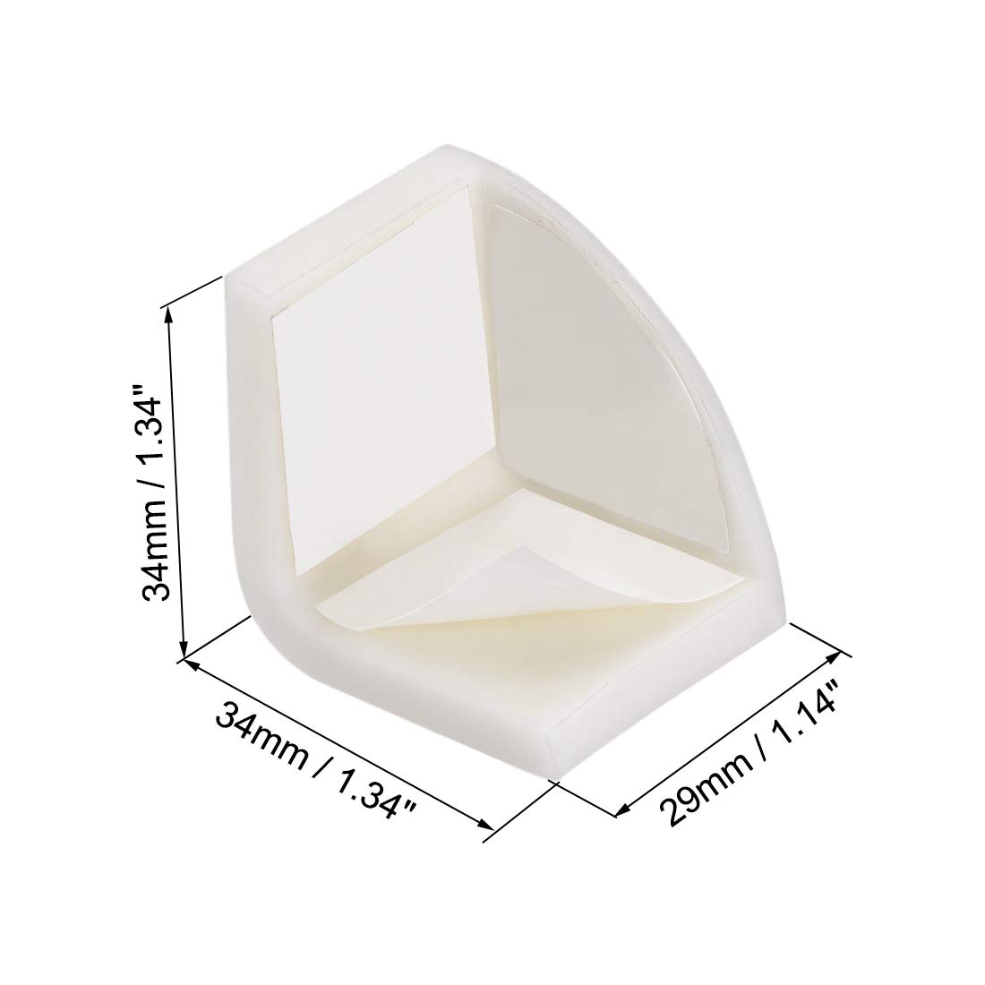 uxcell Corner Guards Edge Protector Furniture Table Corner Protectors Adhesive Soft Silicone White 34x34x29mm, 4 Pcs