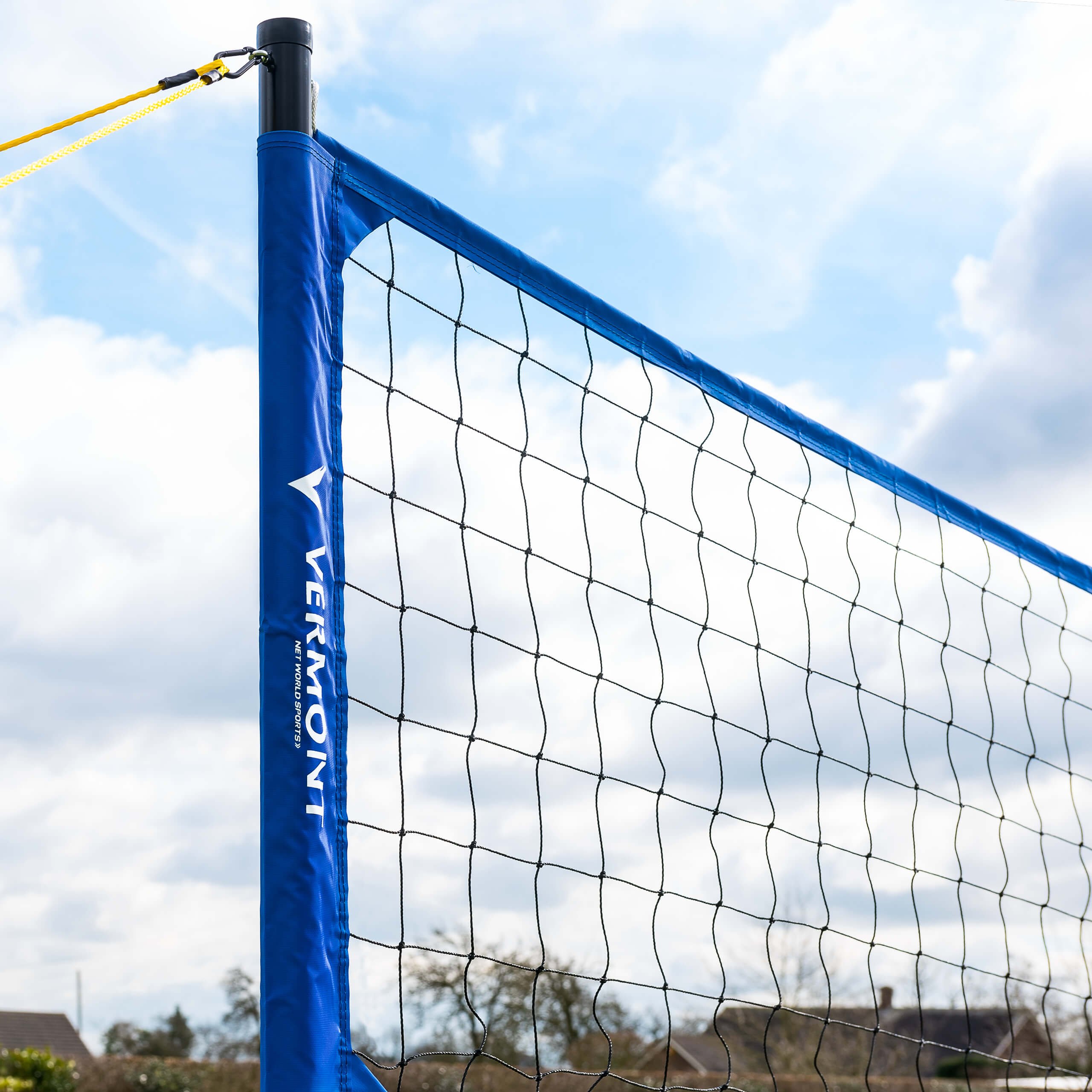 Vermont Portable Volleyball Sets [Beach or Standard] | Volleyball Training Equipment - Volleyball Posts, FIVB Nets, Guy Ropes & Carry Bag | Volleyball Net Outdoor (Pro Set)