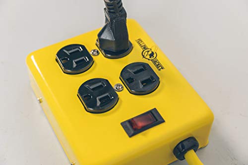 Yellow Jacket 2177N Metal Power Block with 4 Outlets and Lighted Switch, 4-foot Cord