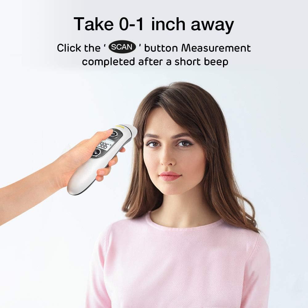 Touchless Thermometer for Adults, Forehead Thermometer for Fever, Body Thermometer and Surface Thermometer 2 in 1 Dual Mode Thermometerā¦