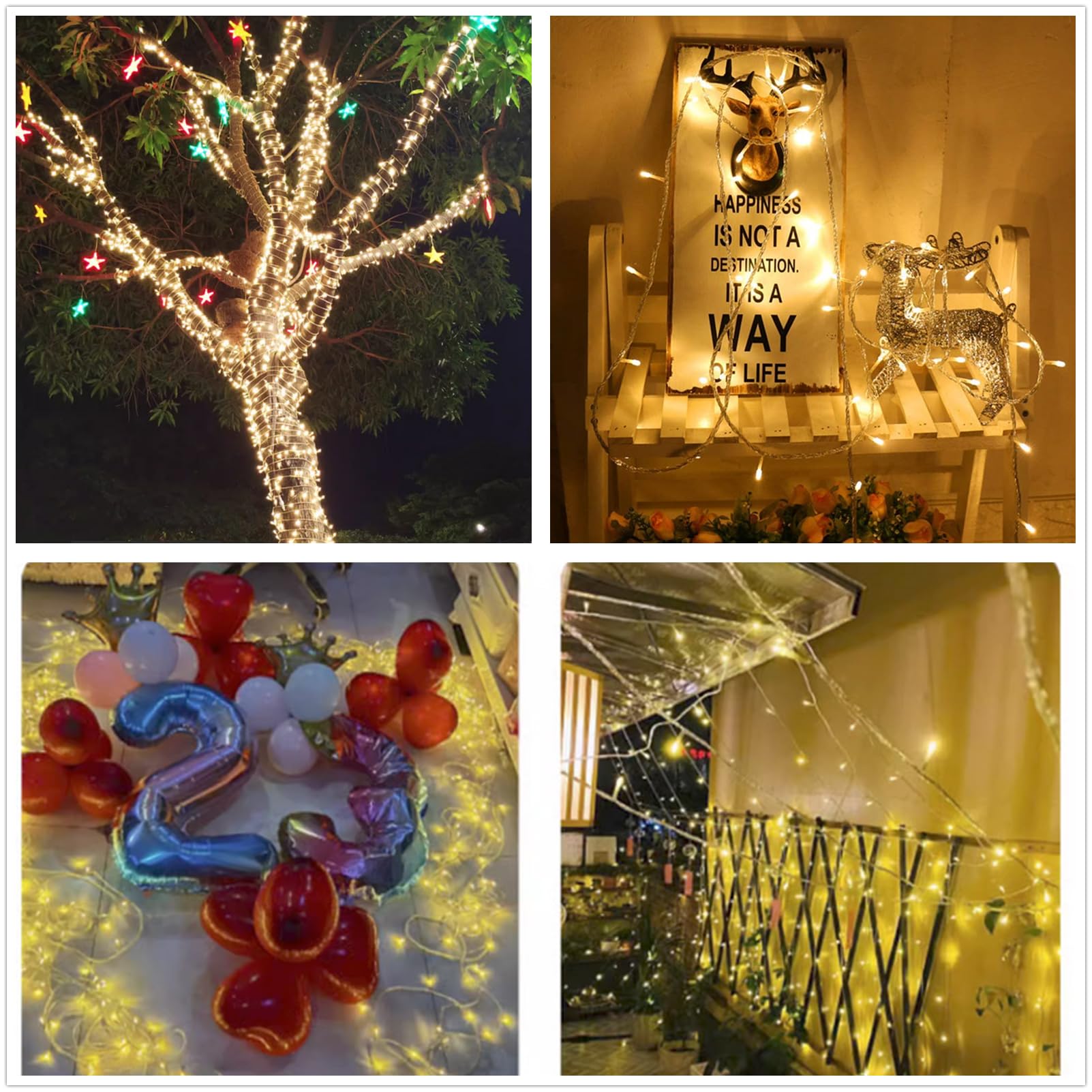Warm White LED Fairy Lights Battery Operated String Lights Waterproof Silver Copper Wire 7 Ft 20 Led Firefly Starry Moon Lights for DIY Wedding Party Bedroom Patio Halloween Christmas Room Decor