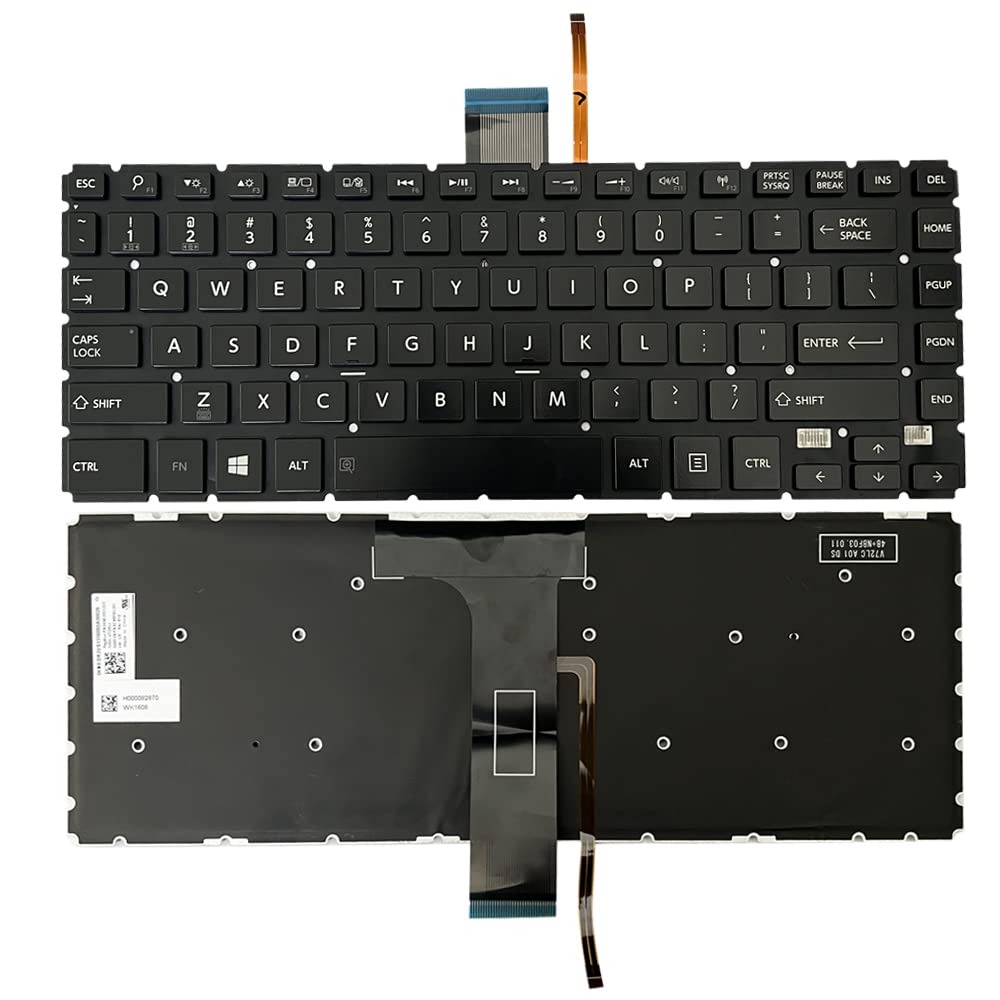 Zahara US Backlit Keyboard Replacement for Toshiba Satellite Radius E45t-B4204 E45T-B4300 E45T-B4106 E45T-B E45-B Series E45W-C E45W-C4200X E45-B4100 E45-B4200 E45-B L40-B 6037B0096202