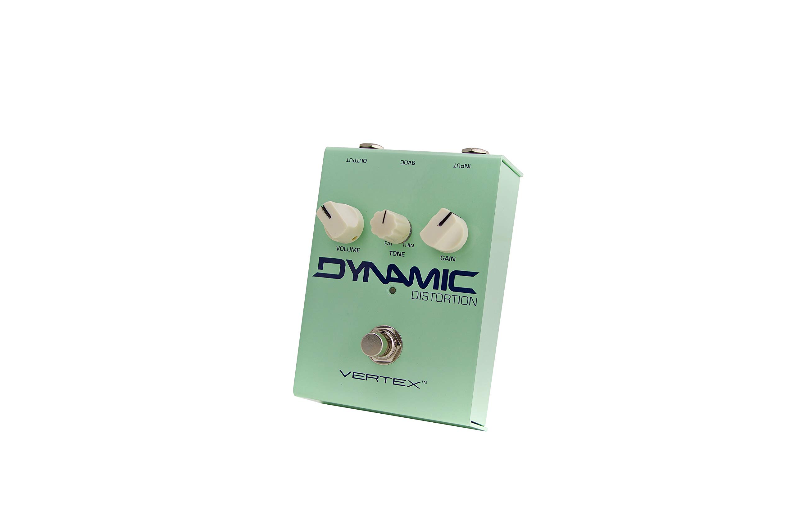 Vertex Effects Dynamic Distortion Guitar Effects Pedal, Guitar and Bass Pedal with Control Gain, Buffer Friendly, Sonic Hybrid of Germanium Fuzz and TS Overdrive Distortion, 4.6" x 3.2" x 1.8"