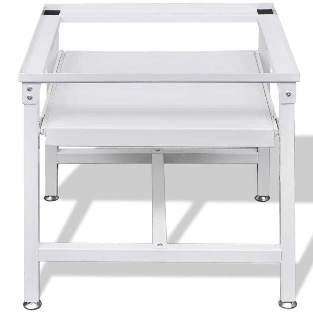 Washing Machine Pedestal with Pull-Out Shelf and Non-slip Pads - Adjustable Feet Steel Stand, Heavy Duty Appliance Base for Refrigerators, Dryers, Dishwashers 23.6" x 22.2" x 21.1"