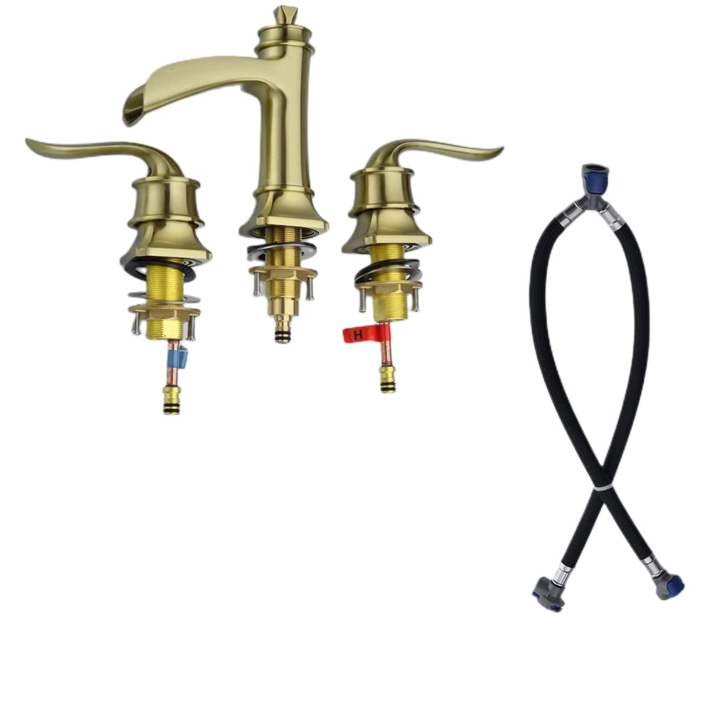 Weirun Replacement Part Quick Connect Hose for Bathtub Tub Filler Bathroom 3 Hole Sink Vanity Widespread Faucet Double Handle Mixer Tap,Black