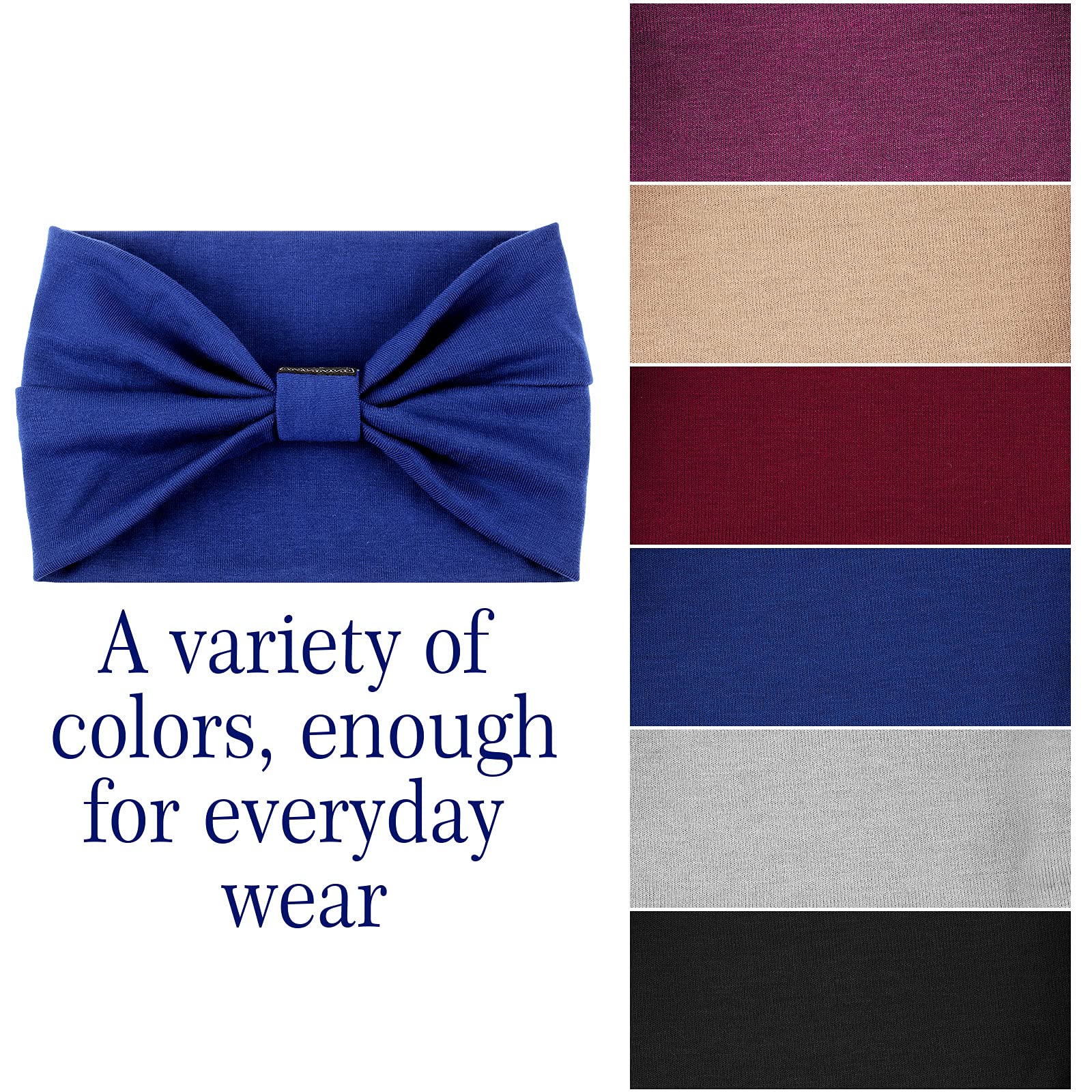 WILLBOND 6 Pcs Wide Headbands for Women African Boho Large Turbans Elastic Knotted Head Wrap Girl Big Yoga Sport Hair Band(Classic Pattern)