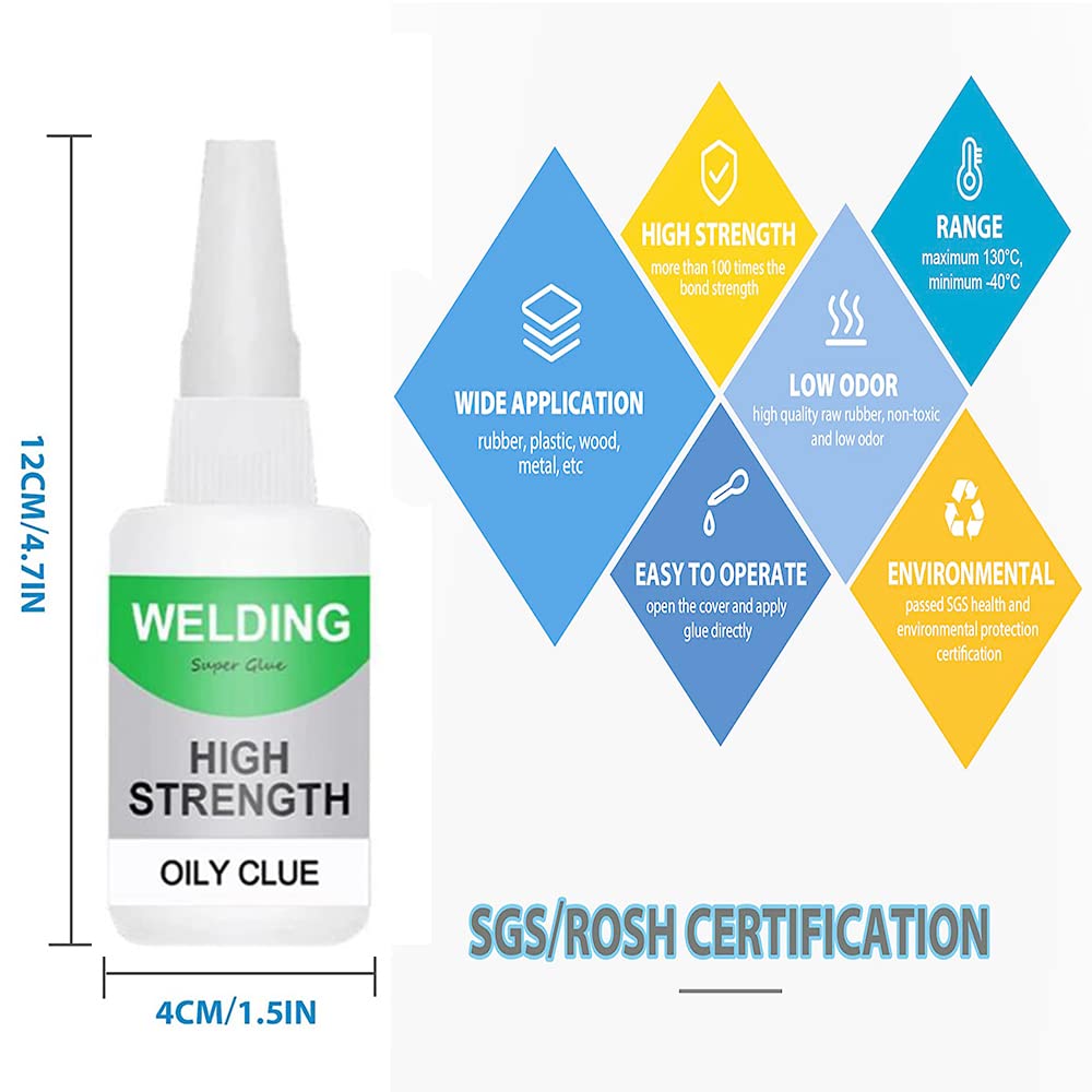 Welding High-strength Oily Glue, Super-Instant Glue, Multi Purpose Strong Glue for Plastic, Rubber, Metal, Wood, Ceramics, Leather(3PCS)