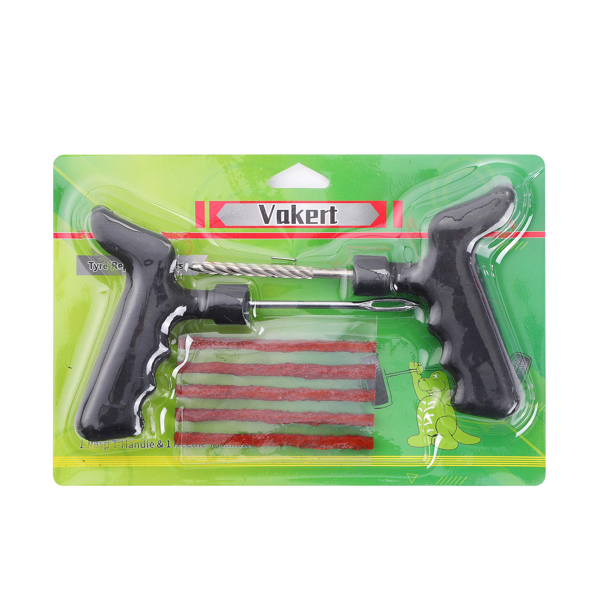 Vakert Tire Repair Kit Tool T-Handle String Rubber Plugs for Cars Trucks Motorcycles