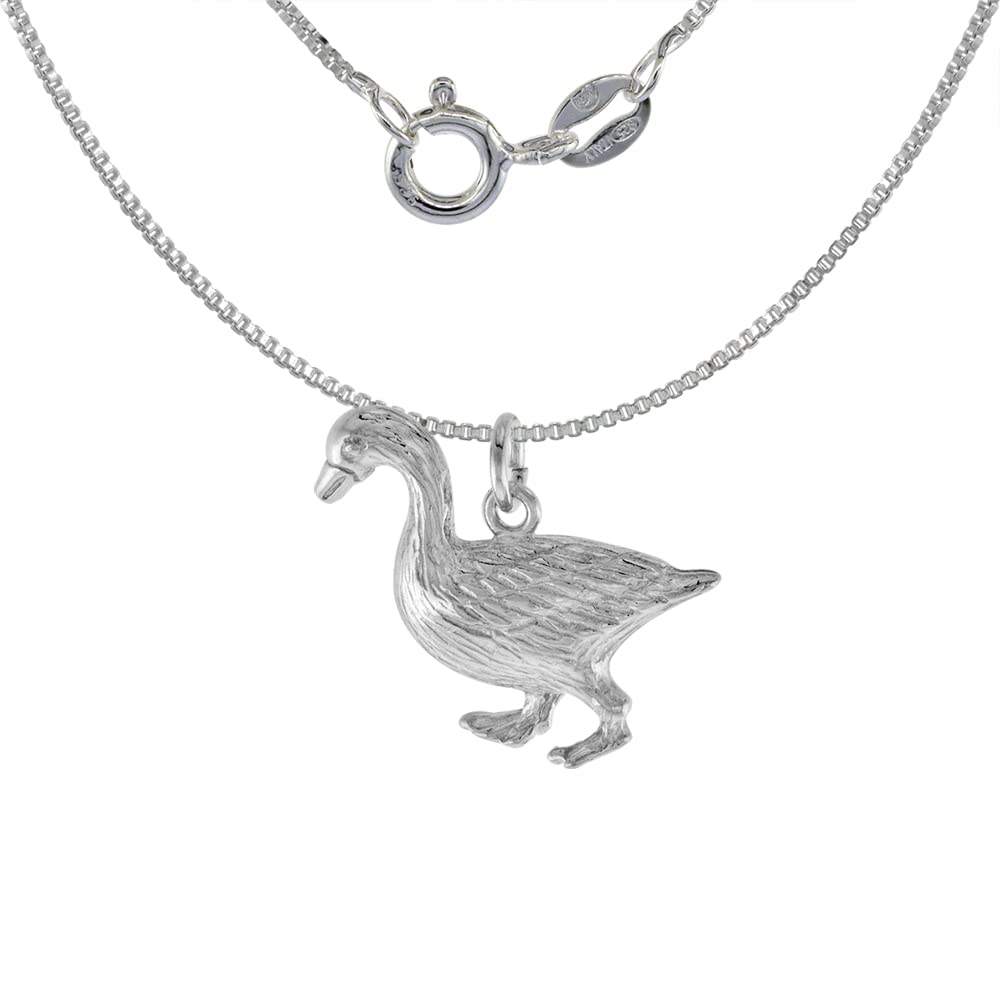 Sterling Silver Goose Pendant 1 inch Tall No Chain