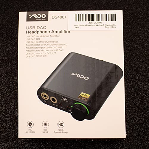 YMOO Portable Headphone Amp DAC, DSD512 and 768K/32Bit, 16Ω-600Ω/35mW/Hi-Res Hi-Fi Desktop DAC for PC Headphone Out/iPhone, 3.5mm/4.4 mm/Optical/Coaxial Output for Windows/Android/IOS/PS5/Home Audio