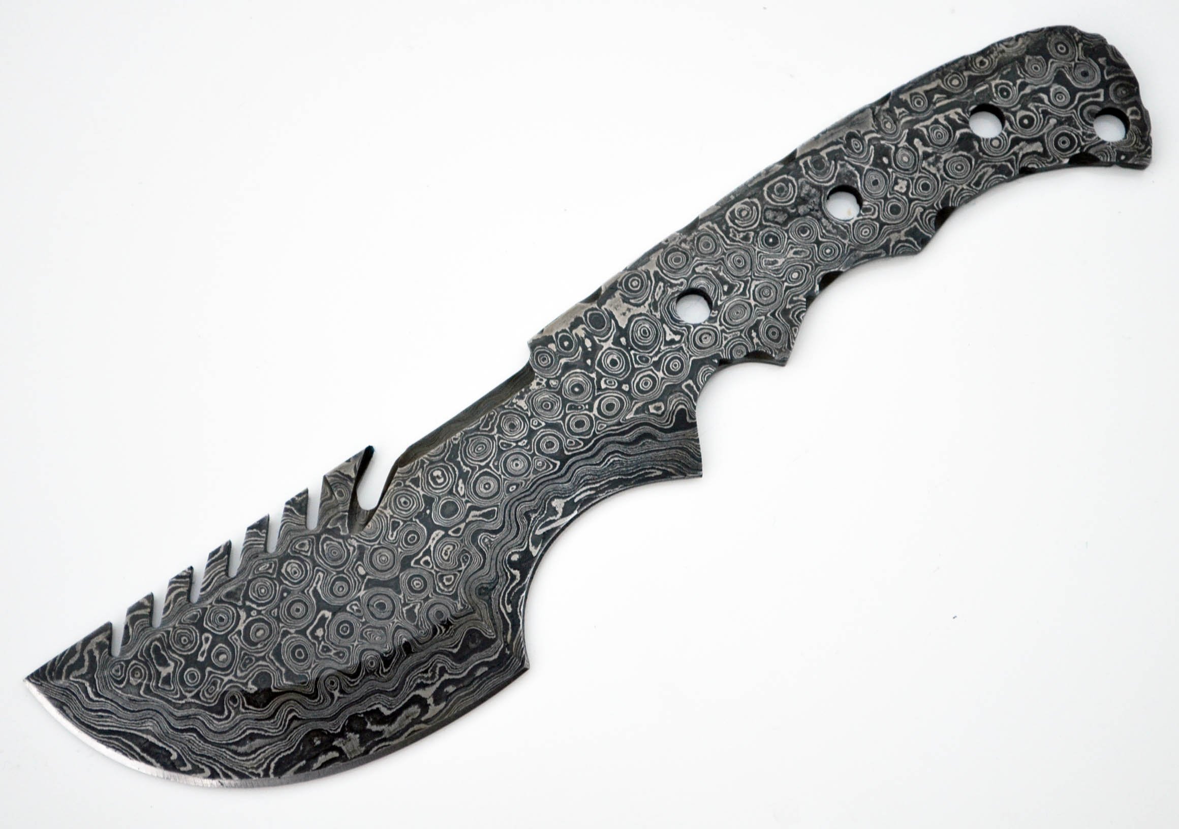 Whole Earth Supply Tactical Tracker Damascus Large Carbon Steel Blank Blade Survival Knives Knife Making