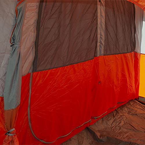 WFS 8-Person 2-Room Cabin Camping Tent with Rain Fly, Orange