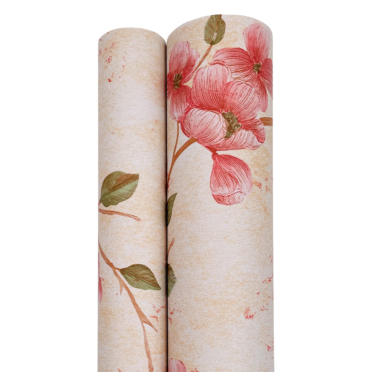 Yifasy Drawer Shelf Liner Rustic Floral Self-Adhesive Furniture Inner Lining Paper Sheet Removable Wallpaper Roll 118x18 Inch