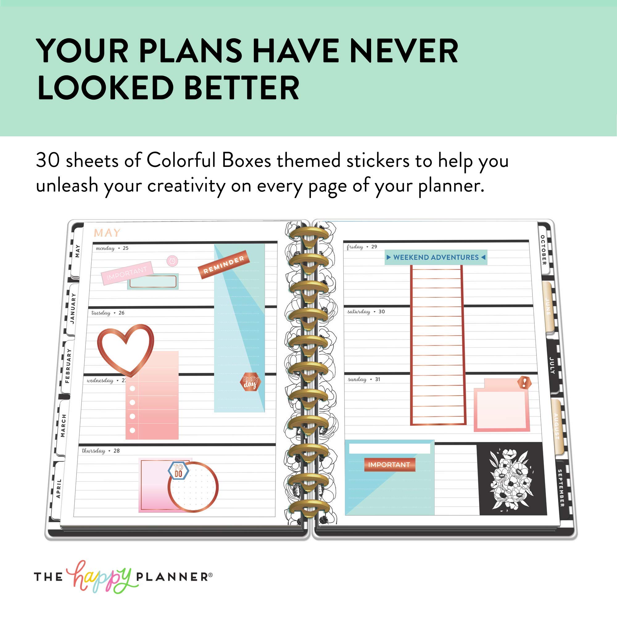 Value Pack Stickers - Colorful Boxes - Copper Foil