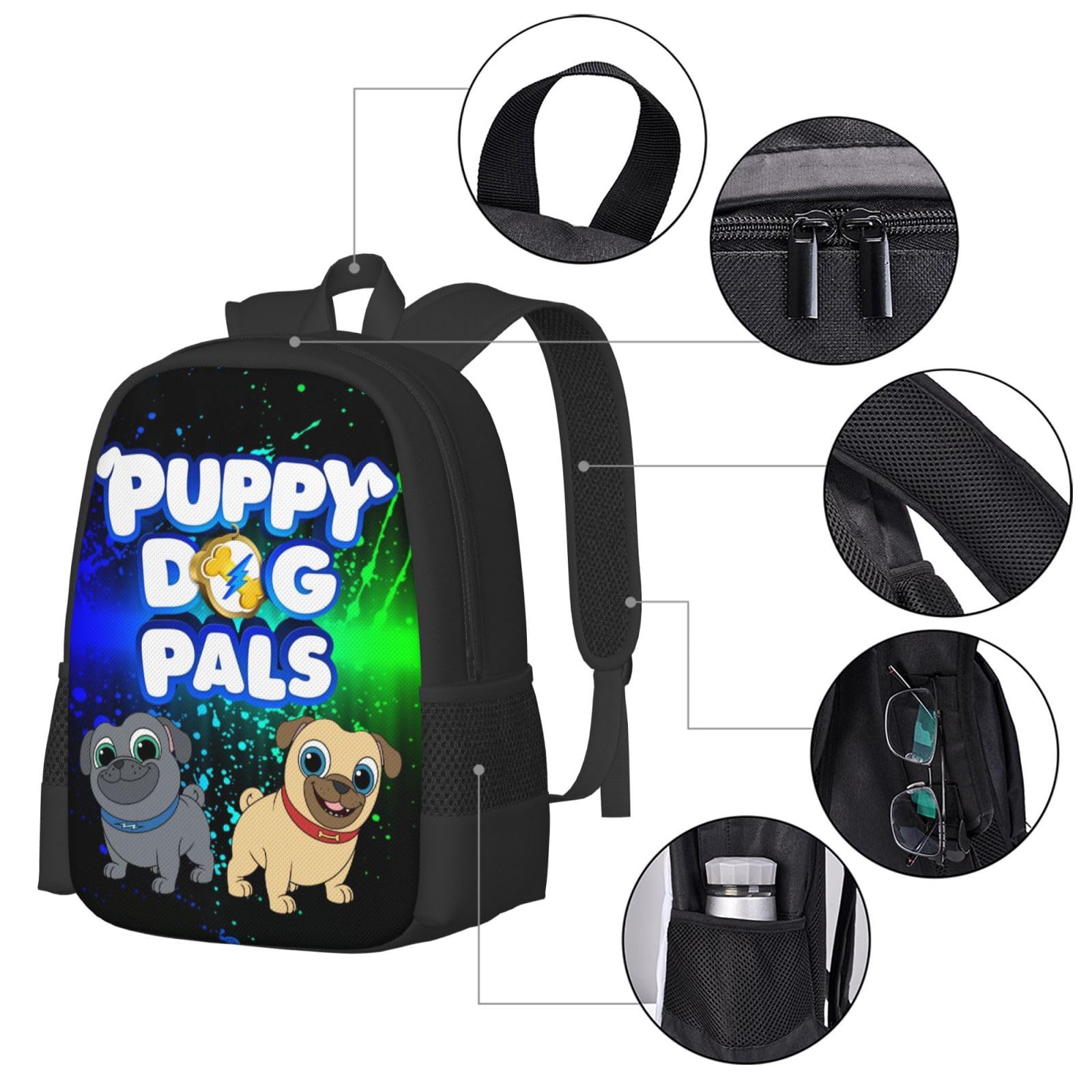 YZLONG Dog Lovely Pals 3d Printing Cartoon Backpack Casual Backpack Traveling Backpack With Adjustable Straps Blue
