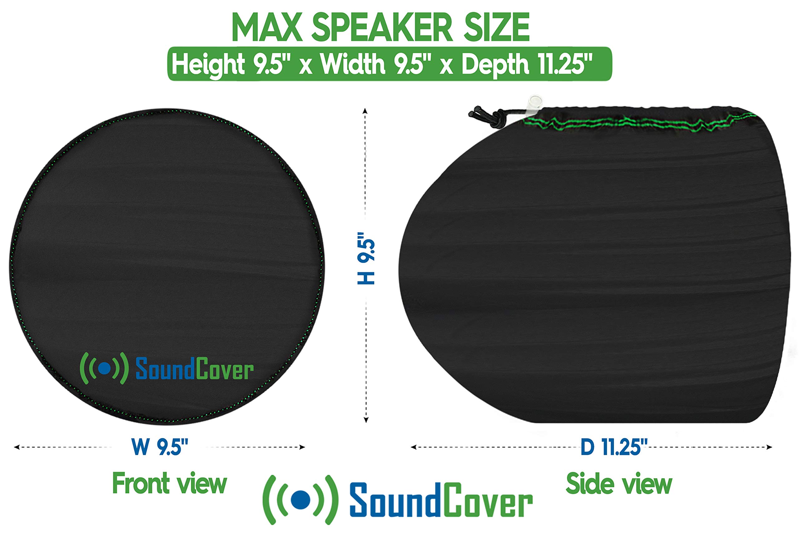 Two Small Black Marine Wakeboard Tower Pod Speaker Covers for Small Boat Speakers - Cover Dimensions H 7.5" x W 7.5" x D 7.5" - Fits Boss, Rockville, Kicker, Pyle & NOAM NUTV5