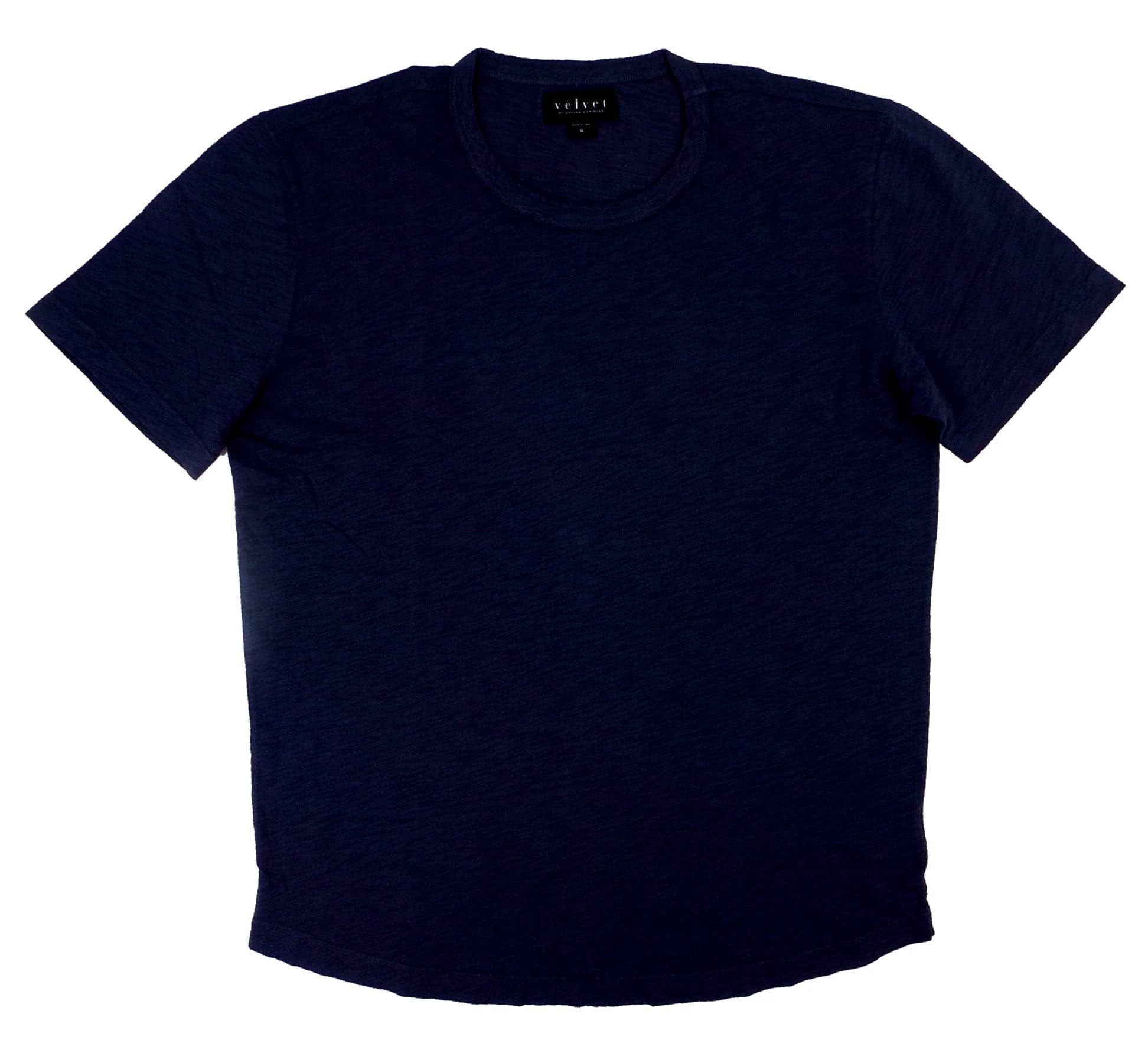 Velvet by Graham & Spencer mens Velvet Graham Spencer Men's Amaro Rounded Hem Crew Shirt, Midnight, X-Large US