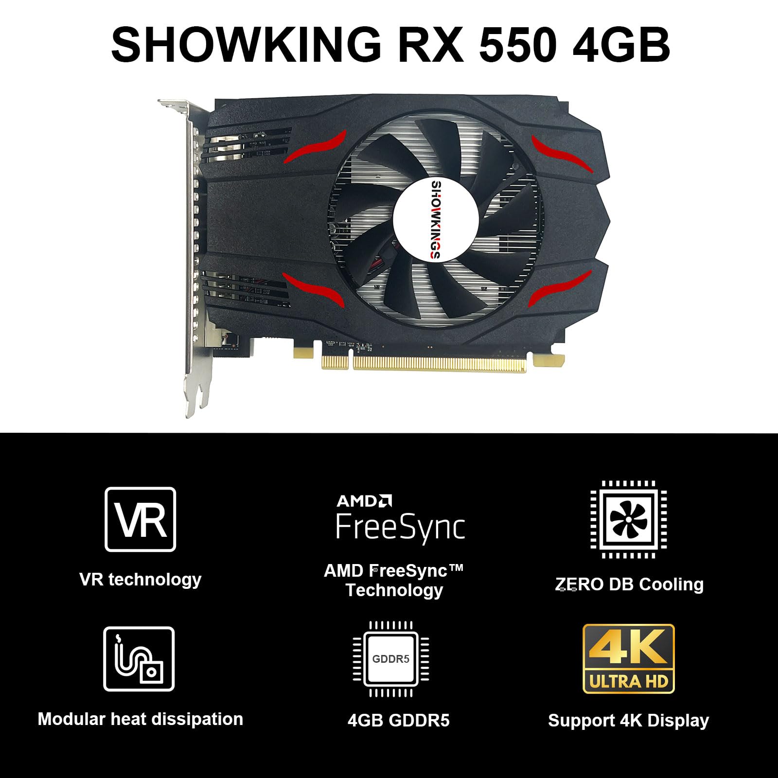 SHOWKINGS GeForce GT 1030 2GB Graphics Card, GDDR5 64 Bit VGA HDMI-Output Computer, PCI Express 3.0 Video Card for Office and Gaming