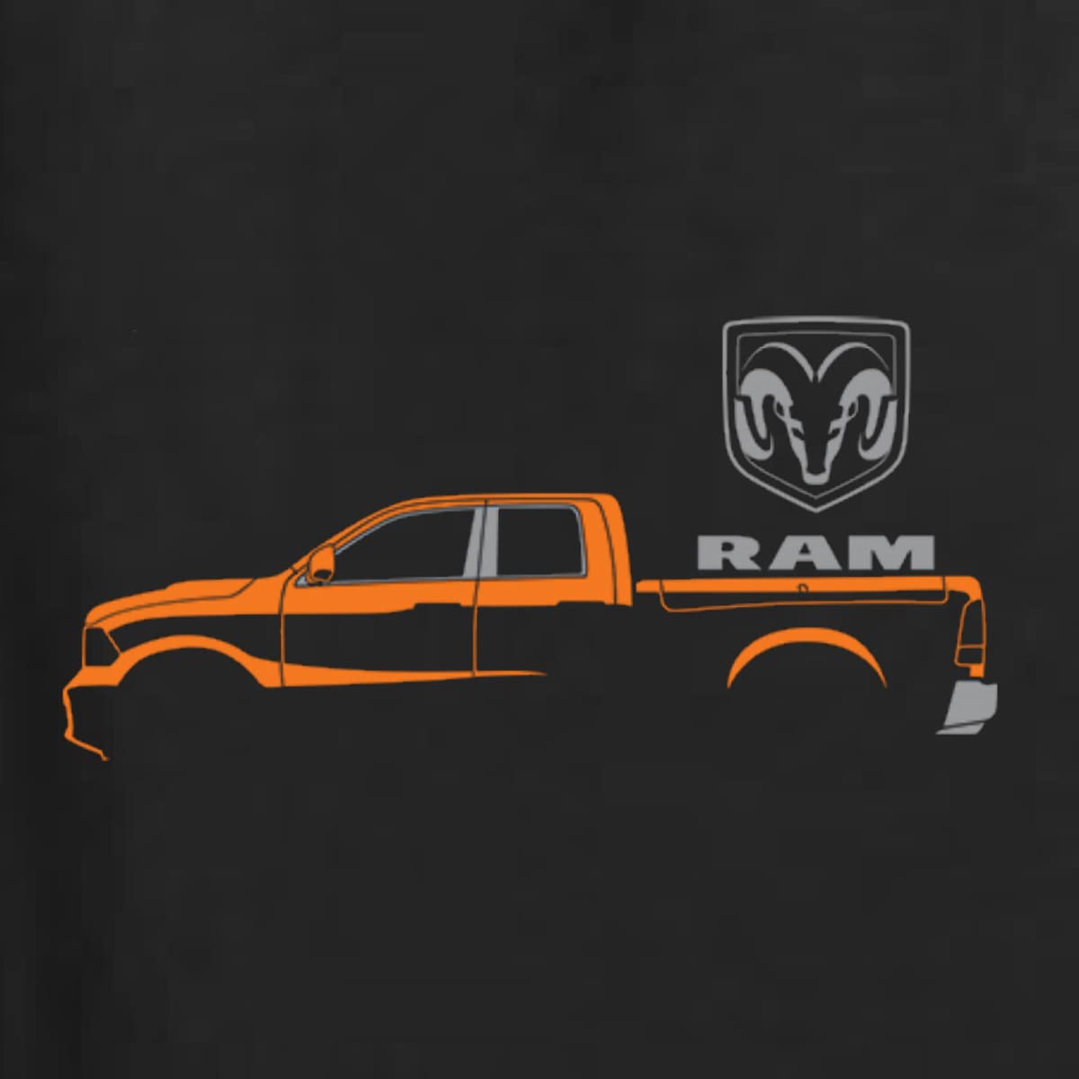 Wild Bobby Dodge RAM Silhouette Cars and Trucks Unisex Graphic Hoodie Sweatshirt, Black, Medium