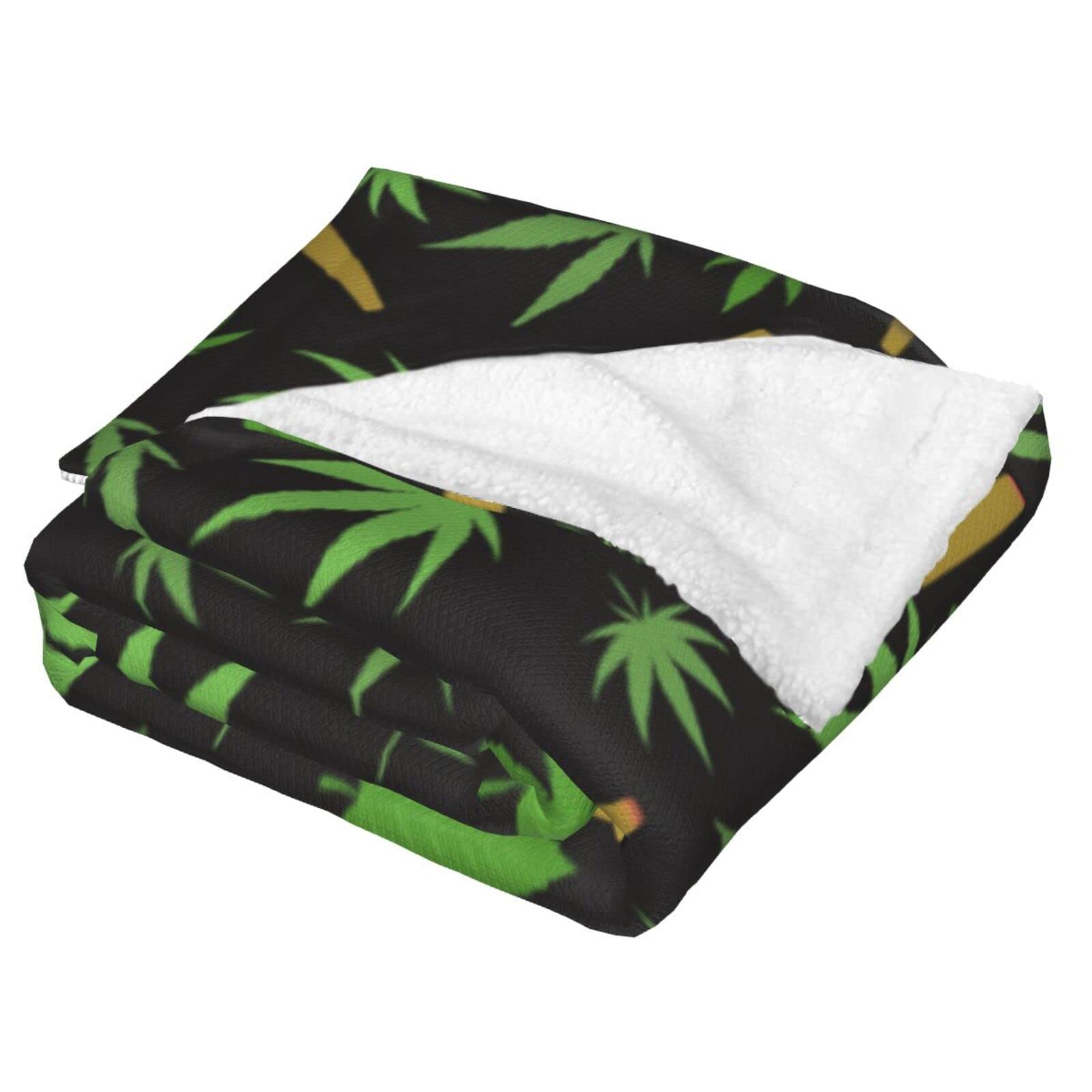 Weed Marijuana Smoker Fleece Throw Blanket Full Size Soft Fuzzy Blanket and Throws 80"X60" for Beding Boho