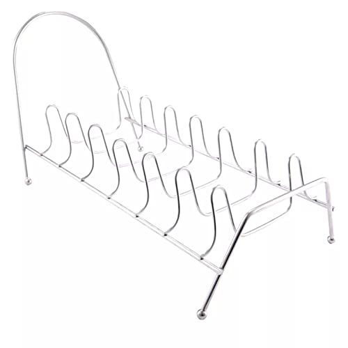 VENOAL Dish rack Pan Stainless Steel Pot Lid Plates Kitchen Slots Sink Countertop Holder Dish Rack Bowl Storage Shelf Drying Stand Draining