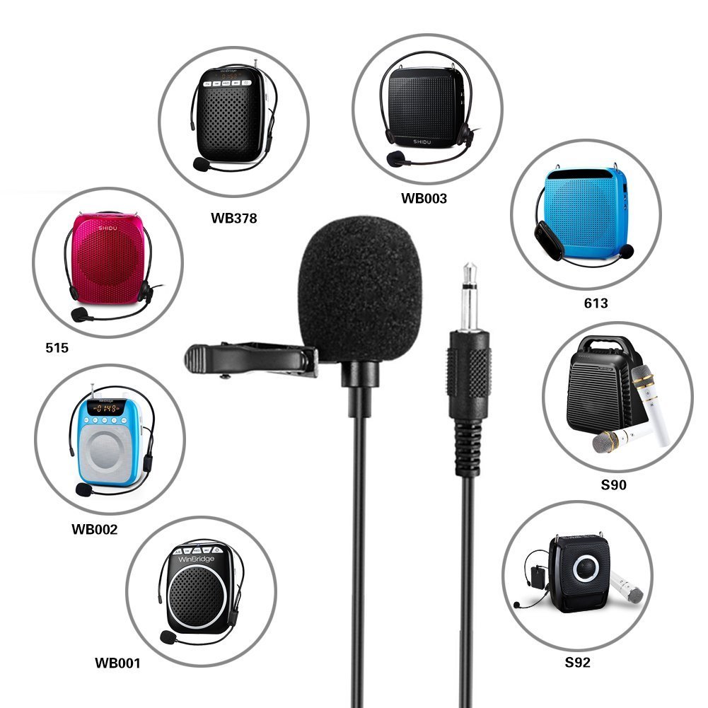 WinBridge Portable Collar Clip Microphone 3.5mm Audio Compatible with All WinBridge Voice Amplifiers S6