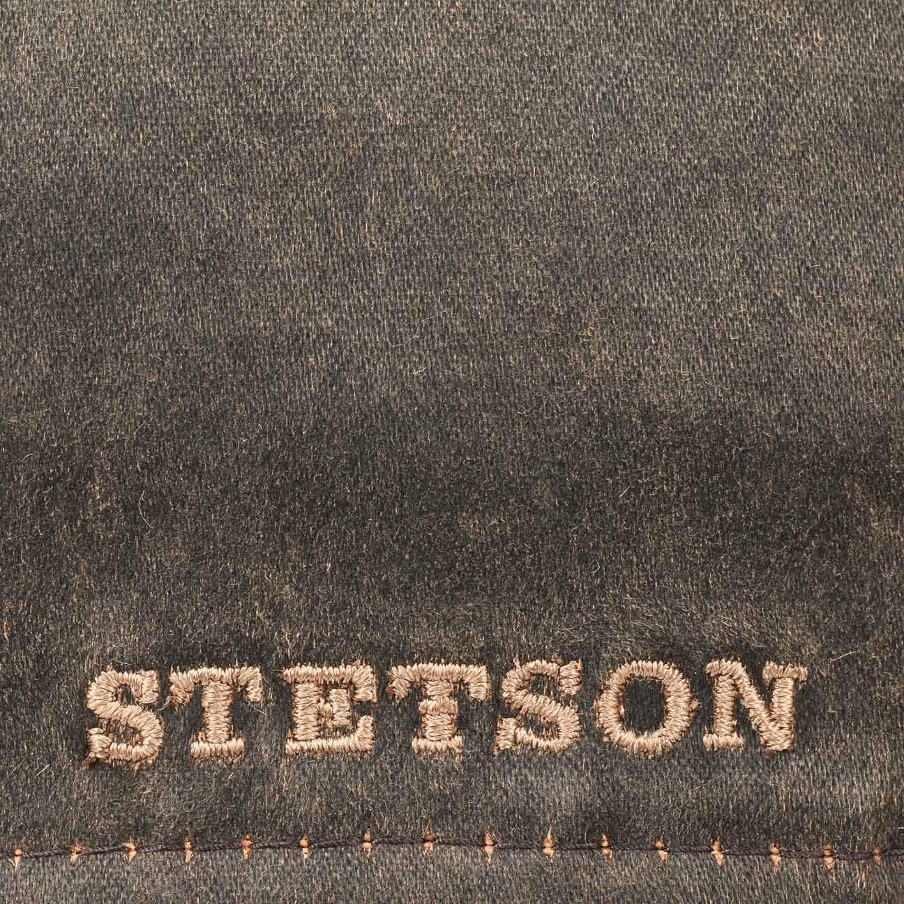 Stetson Level Distressed Cotton Duckbill Flat Cap Large Brown