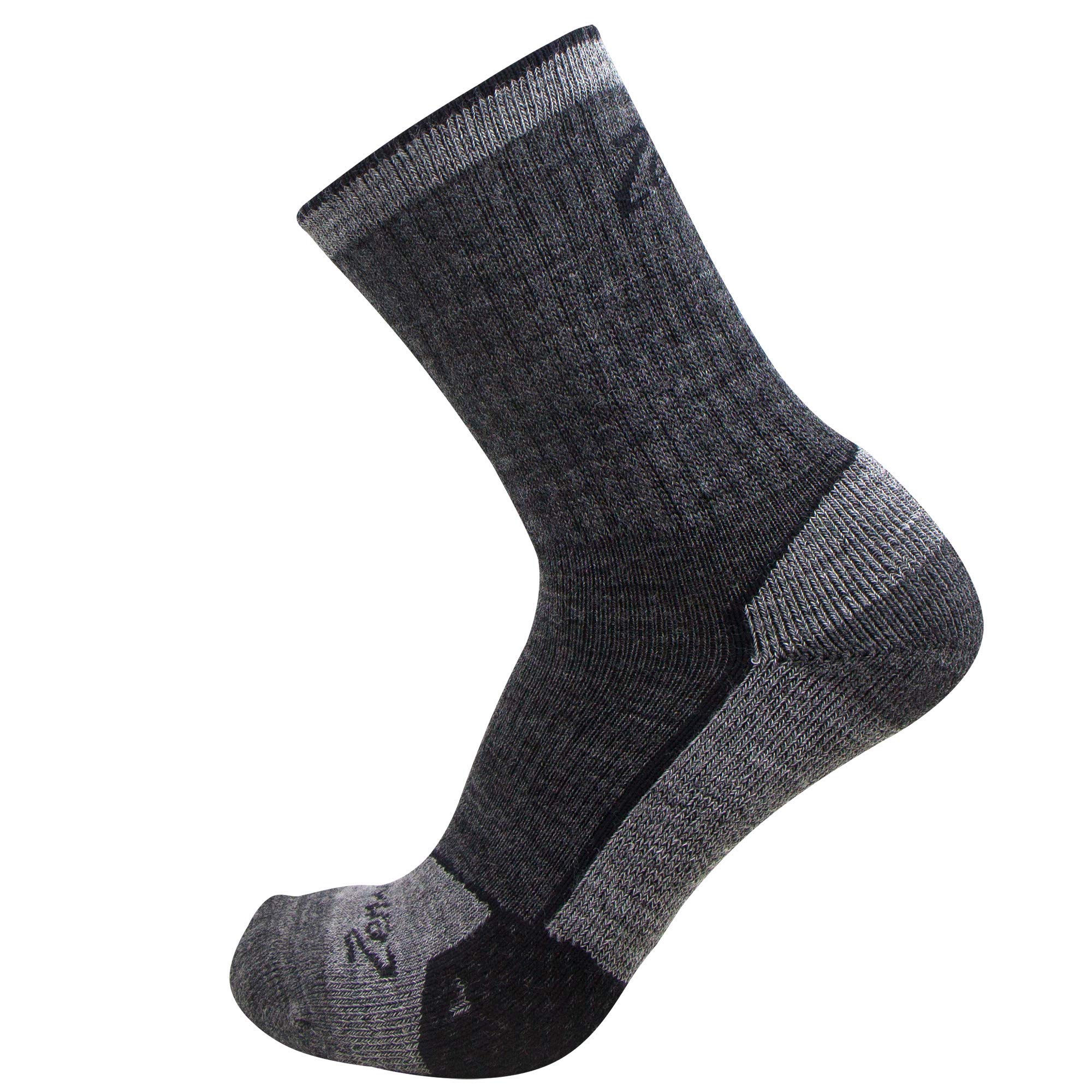 Zensah Merino Wool High Cushion Crew Hiking Socks - No Blister, Moisture Wicking (Charcoal, Small (Men's 4-6.5, Women's 5-8))