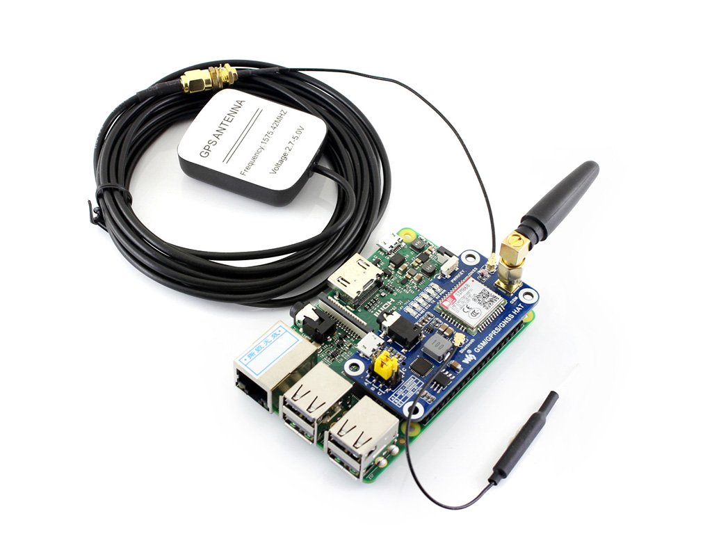 Waveshare GSM/GPRS/GNSS/Bluetooth HAT for Raspberry Pi 2B/3B/3B+/Zero/Zero W Based on SIM868 Support SMS Data Transfer ect.
