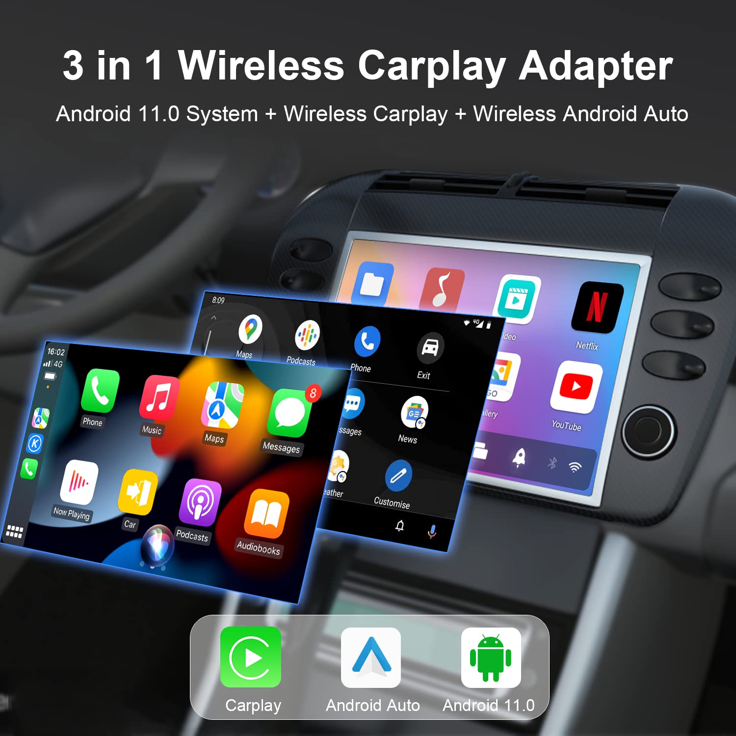 Wireless Carplay & Android Auto Wireless Adapter