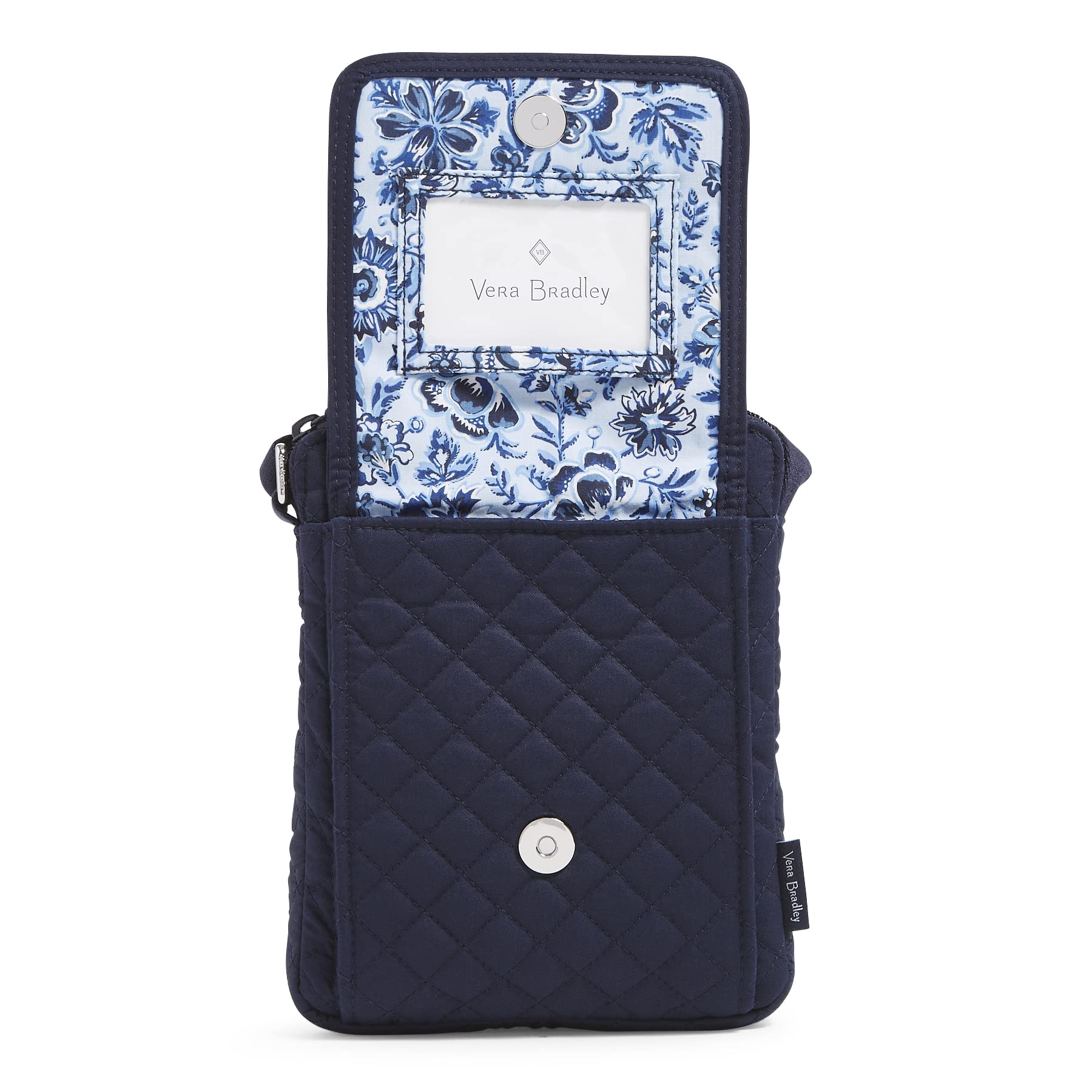 Vera Bradley Women's Cotton Mini Hipster Crossbody Purse With RFID Protection, True Navy, One Size