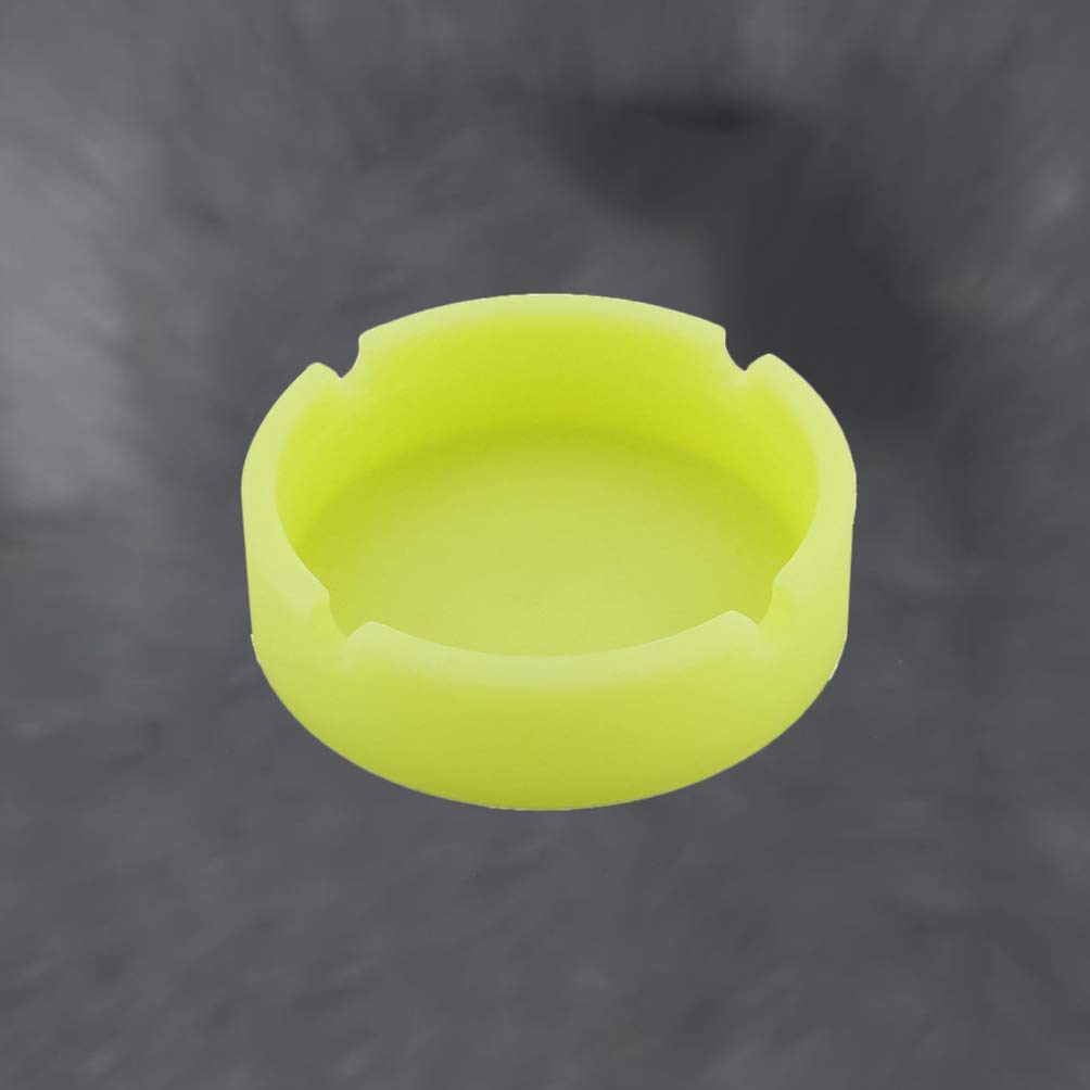 VANZACK Silicone Ashtray Luminous Round Ashtray Glow in Dark Fluorescent Ashtray with High Temperature Heat Resistant 1 Piece