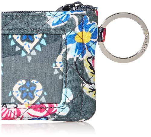Vera Bradley Women's Cotton Zip ID Case Wallet, Pretty Posies, One Size