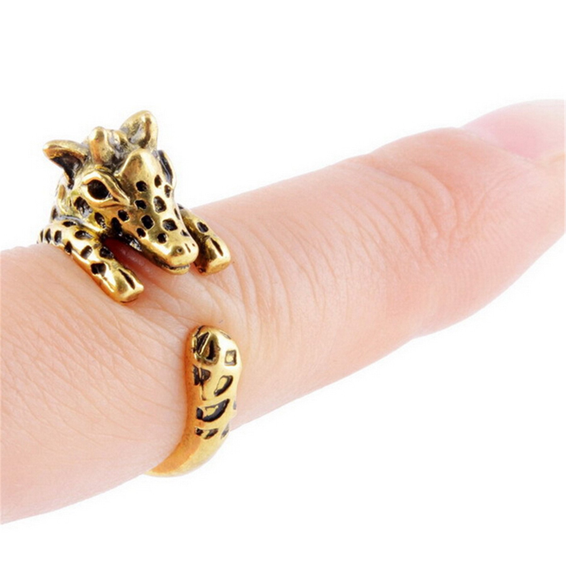 wiipujewelry WIIPU Fashion Vintage Antique Gold Giraffe Adjustable Wrap Animal Ring(R19)