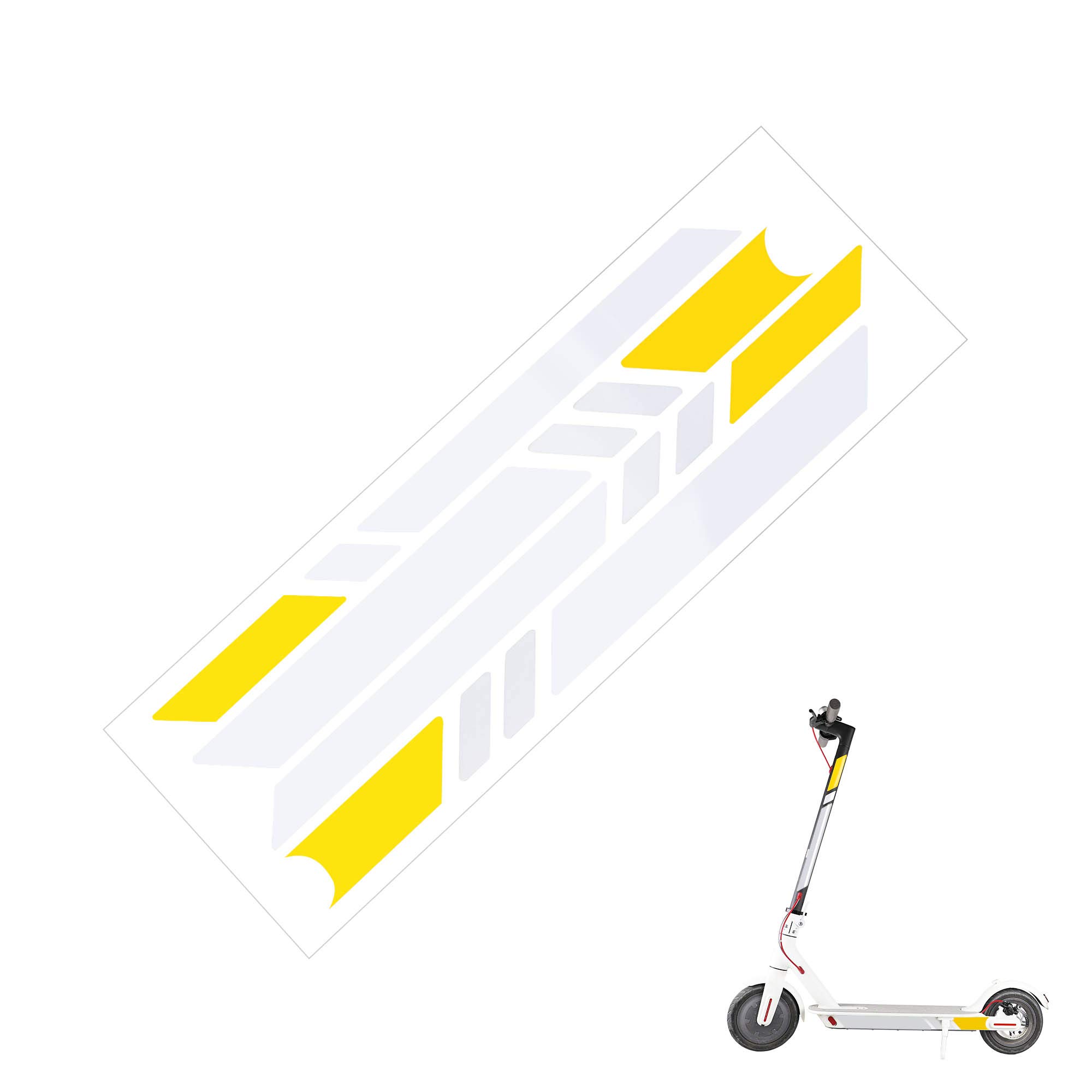 TOMALL Sctooer Reflective Sticker Waterproof Reflective Side Sticker Fluorescent Decal Yellow White for Xiaomi Mijia M365 Electric Scooter