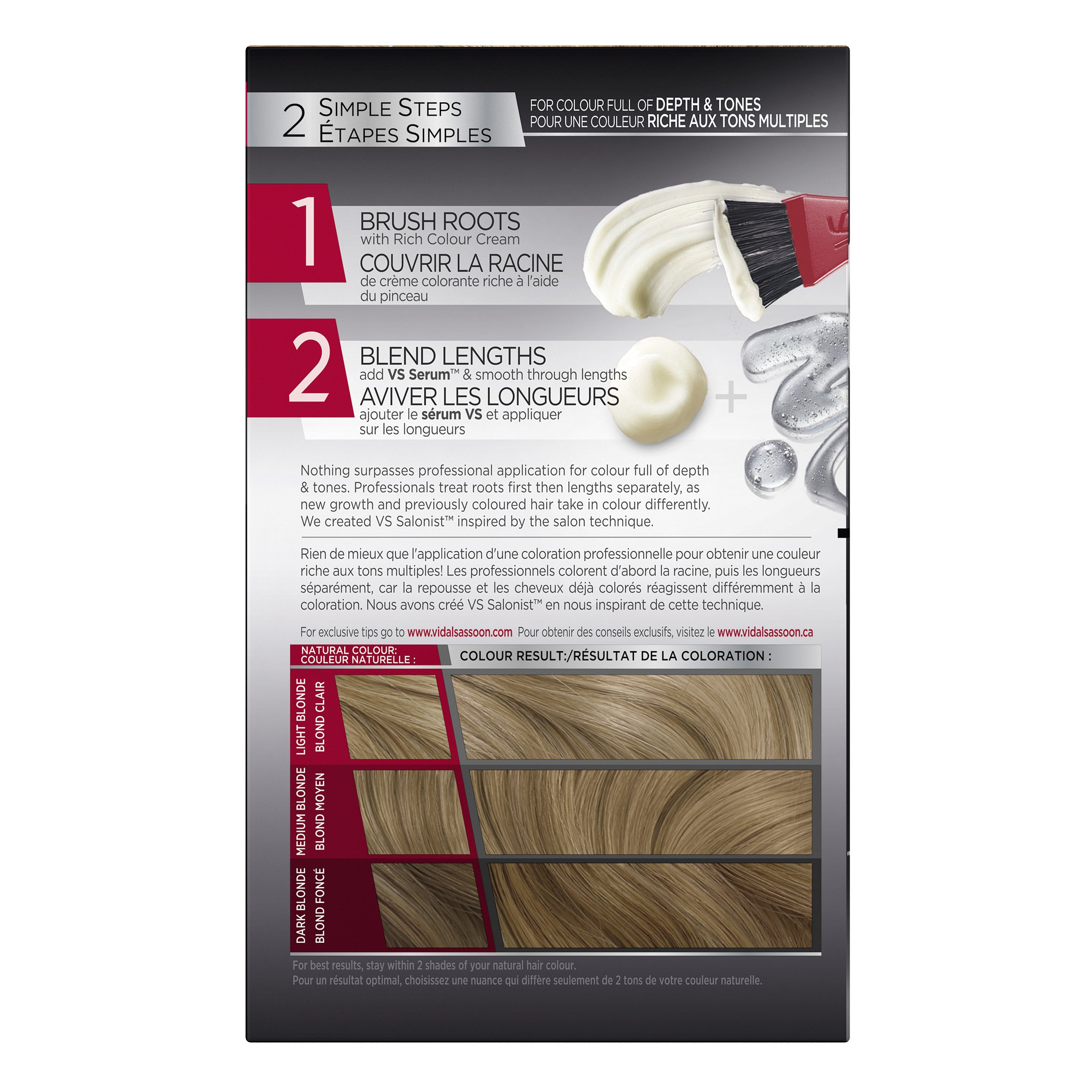 Vidal Sassoon Salonist Hair Colour Permanent Color Kit, 8/3 Medium Gold Blonde