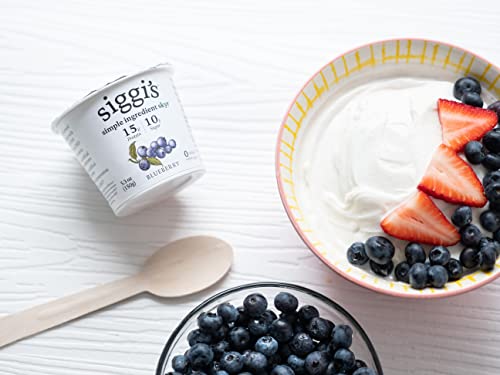siggi's® Icelandic Strained Nonfat Yogurt, Blueberry, 5.3 oz. Single Serve Cup – Thick, Protein-Rich Yogurt Snack