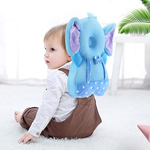 XIZHI Baby Toddlers Head Protective Baby Safety Mat Protection Head Protection Pillow Elastic Comfortable Shoulder Back Learn Walking Protective Cushion (Blue)
