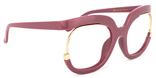 VOOGLAM Oversized Red Square Eyeglasses Glasses for Women with Clear Lens Fredia OX739865-05