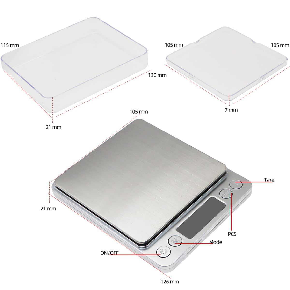 TXY 500/0.01g LCD Portable Mini Electronic Digital Scales Jewelry Pocket Scale Digital Kitchen Scale Tea Calibration Portable Medical Lab Weight Machine