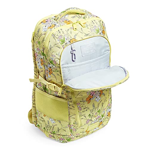 Vera Bradley Women's Recycled Lighten Up Reactive Lay Flat Travel Backpack, Sunlit Garden, One Size