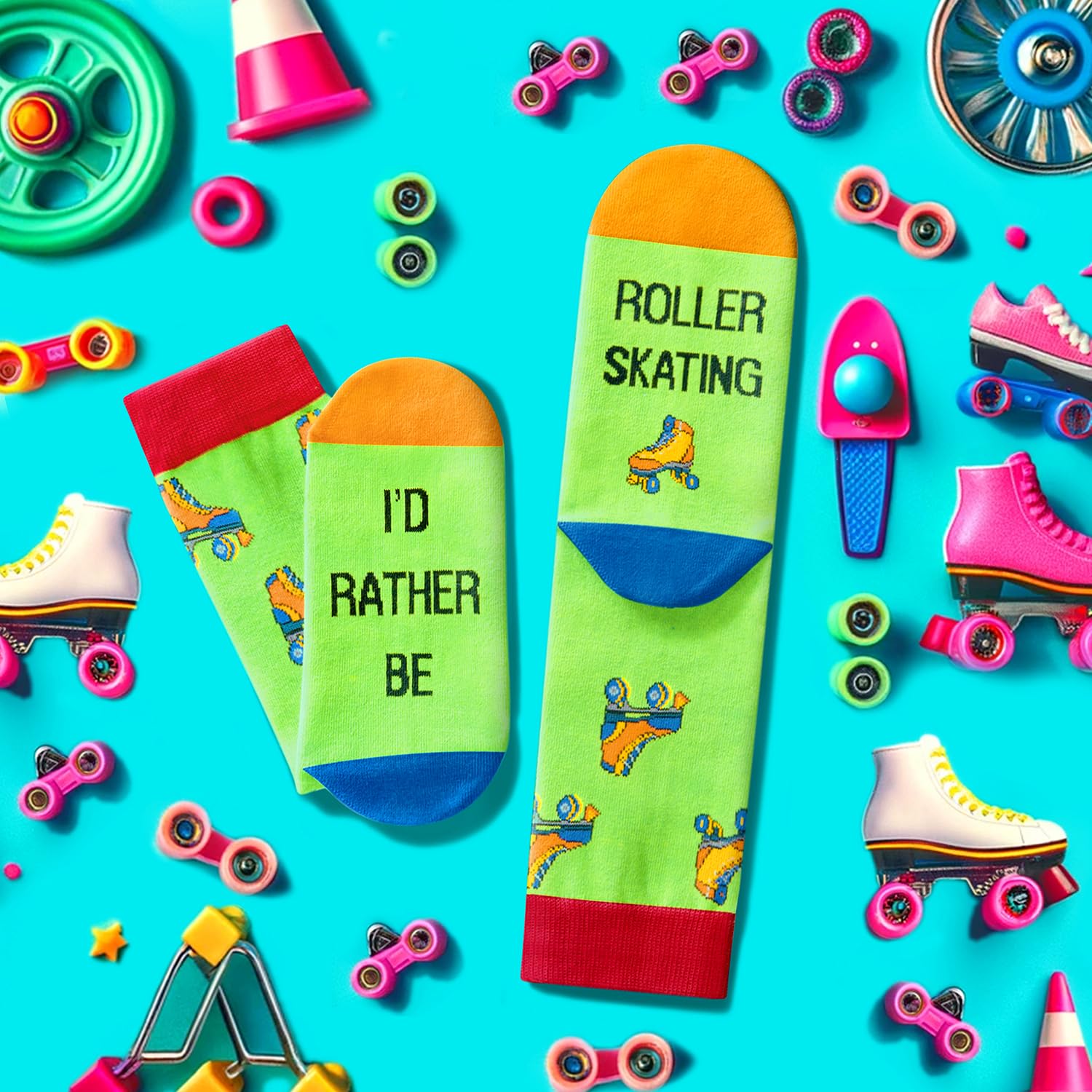 Zmart Funny Roller Skating Gifts Roller Skate Gifts Women Men Skater Gifts, Roller Skating Socks Roller Skate Socks Skater Socks