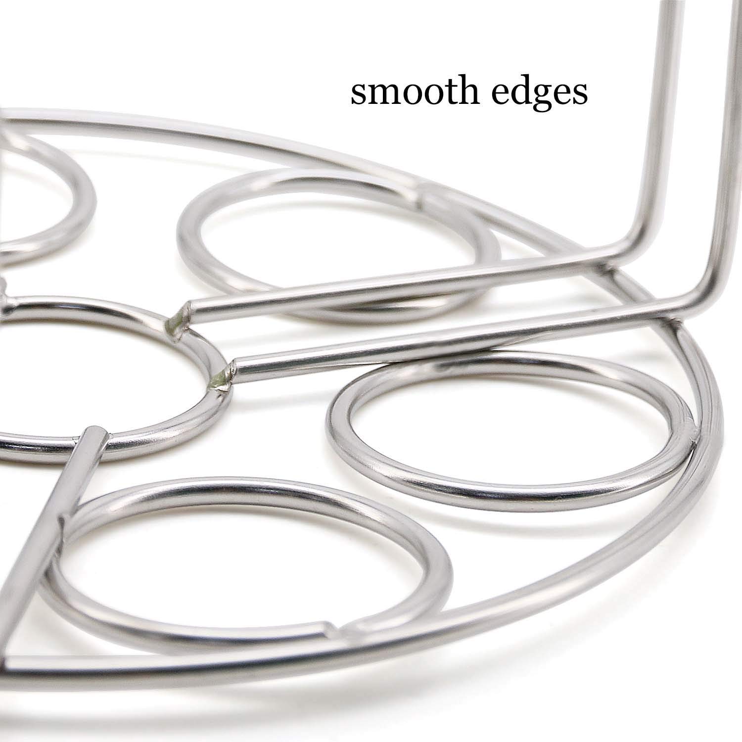 TOMOTE Egg Steamer Rack Trivet for Instant Pot Accessories 5 Qt, 6 Qt, 8 Qt Pressure Cooker - 2 Pack Stackable 304 Stainless steel Multipurpose Cooling Rack (2 Pack)