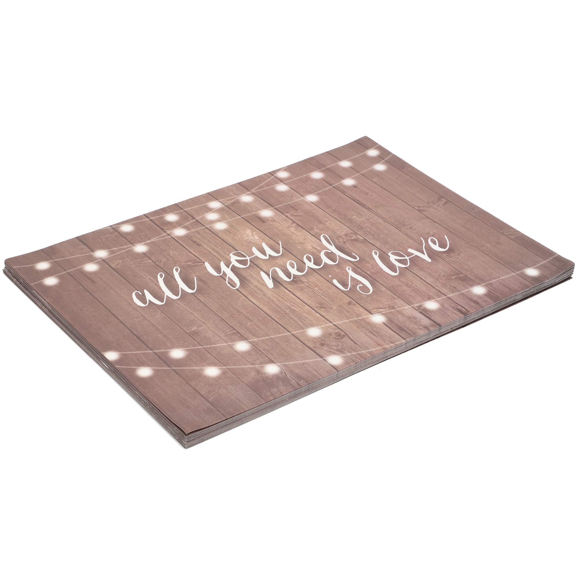 Sparkle and Bash Rustic Wedding Kraft Paper Placemats (100 Count, 14.5 x 10.5 in.)